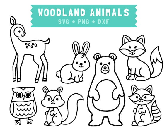 Woodland Animals Clip Art Black And White