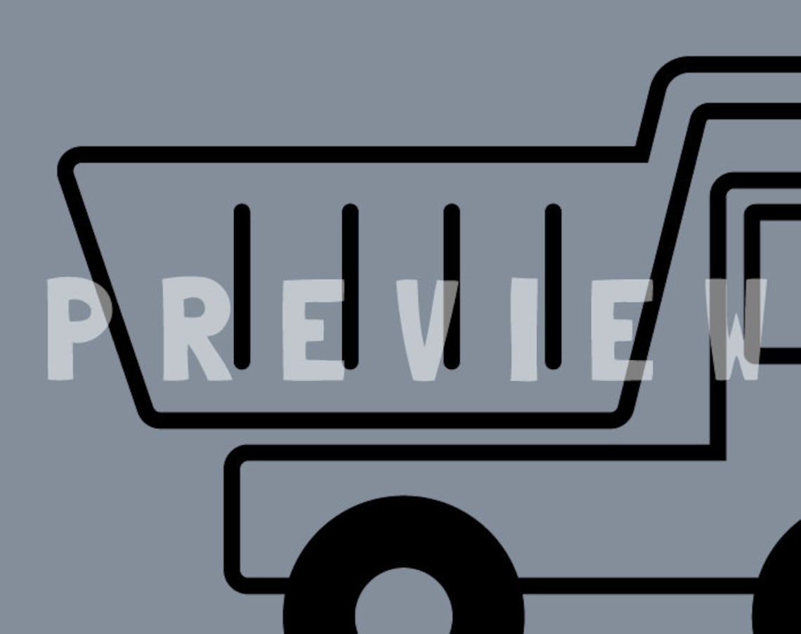 Dump Truck Outline / Construction Clipart / Construction Truck / Dump ...