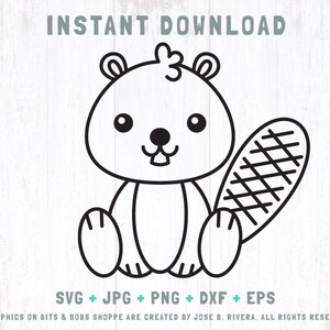 Cute Beaver Outline Svg, Beaver Outline Svg, Baby Beaver Png, Sitting ...