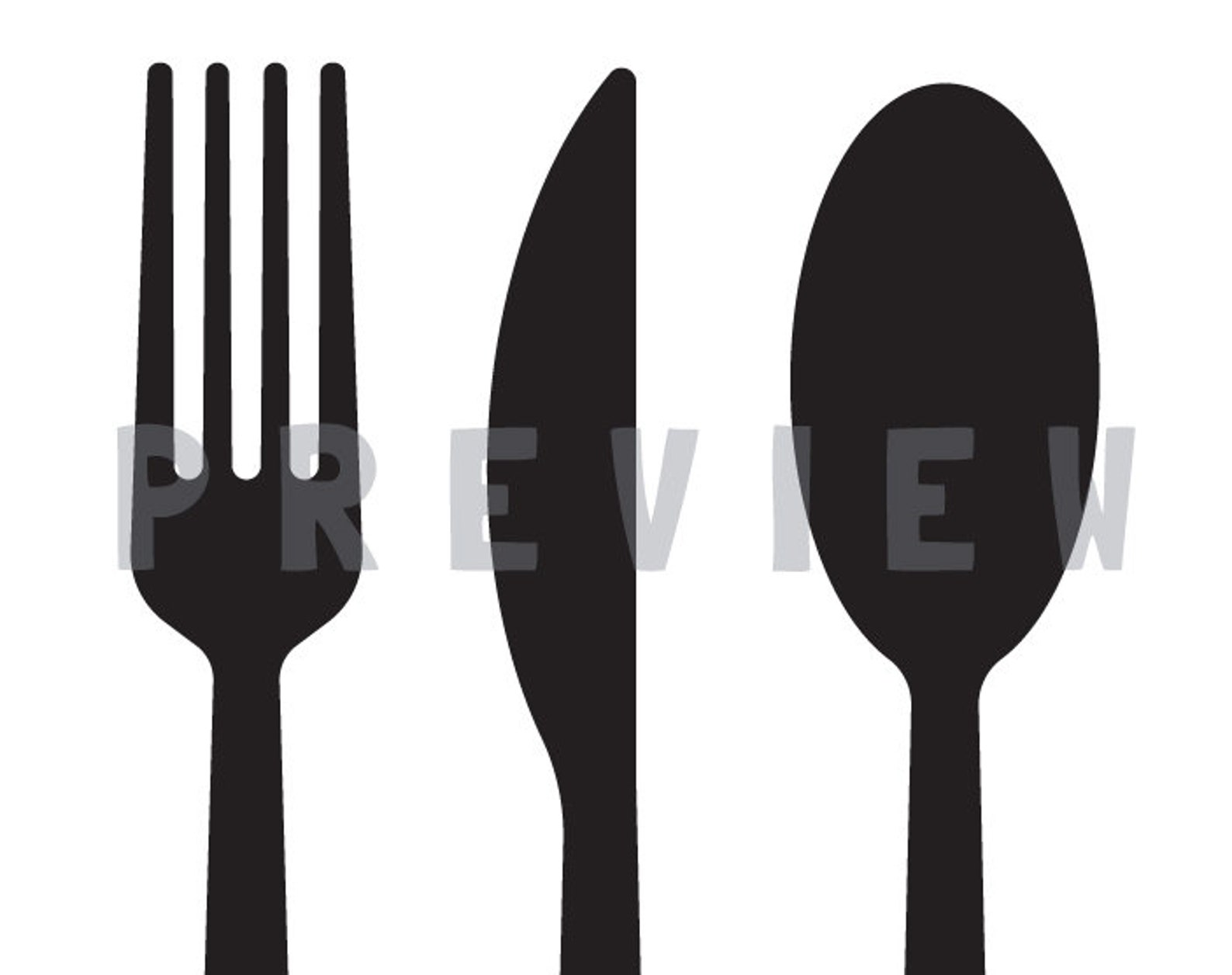 Cutlery Set Fork Knife Spoon Svg Png Dxf, Restaurant Sign Svg, Fork Svg ...