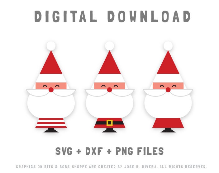 Cute Santa Svg Png Dxf, Christmas Santa Png, Santa Claus Svg, Vintage ...