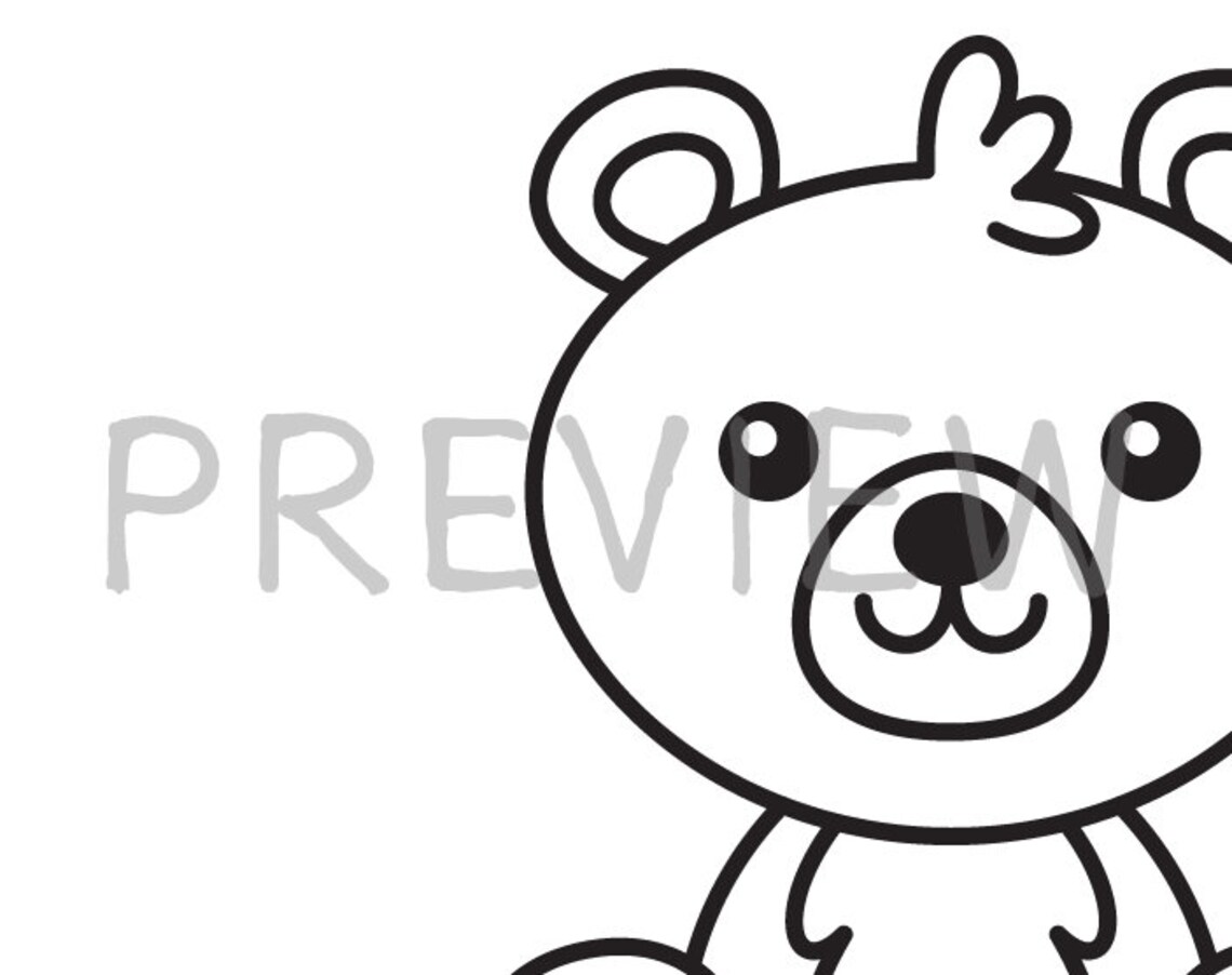 Cute Bear Outline Svg Baby Bear Outline Svg Cub Png Sitting - Etsy Canada