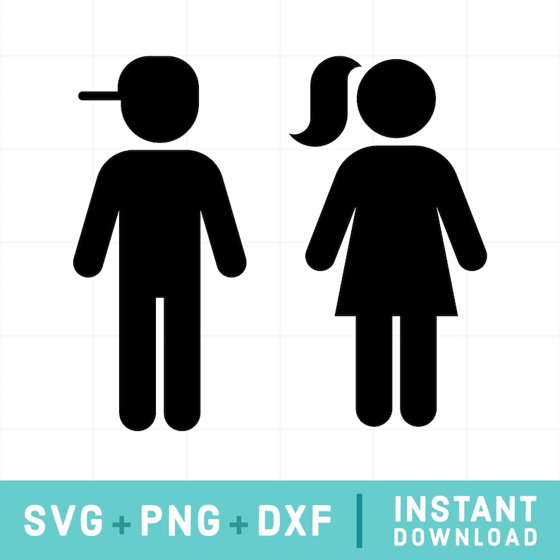 Kids Restroom Svg, Boy and Girl Svg, Svg Png Dxf, Bathroom Sign ...