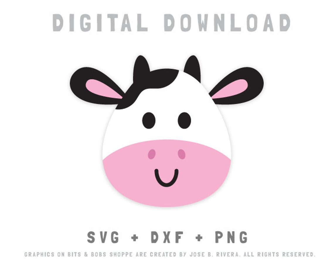 Linda vaca / cara de vaca svg / vaca svg / svg png dxf / clipart de ...