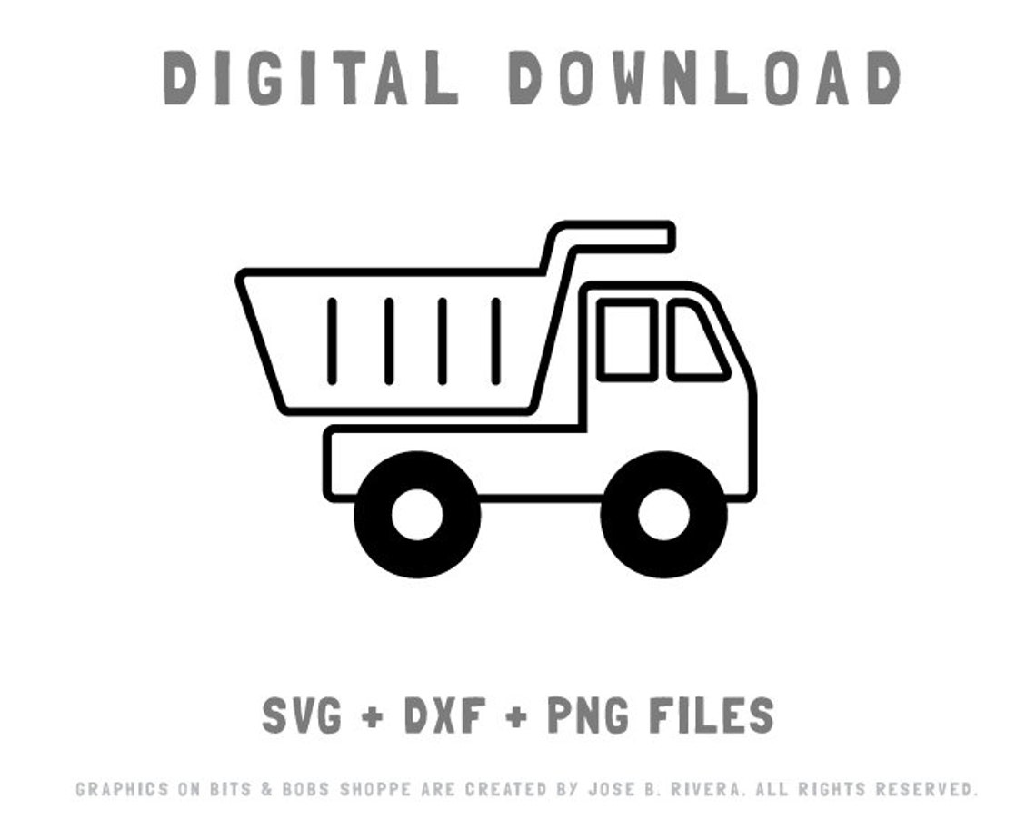 Dump Truck Outline / Construction Clipart / Construction Truck / Dump ...