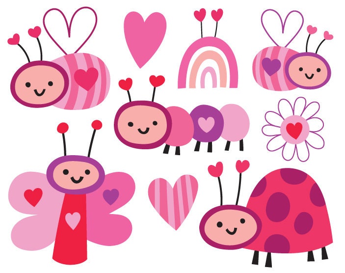 Bug Svg, Love Bugs Svg, Cute Bugs Svg, Valentines Clipart, Bug Clipart ...