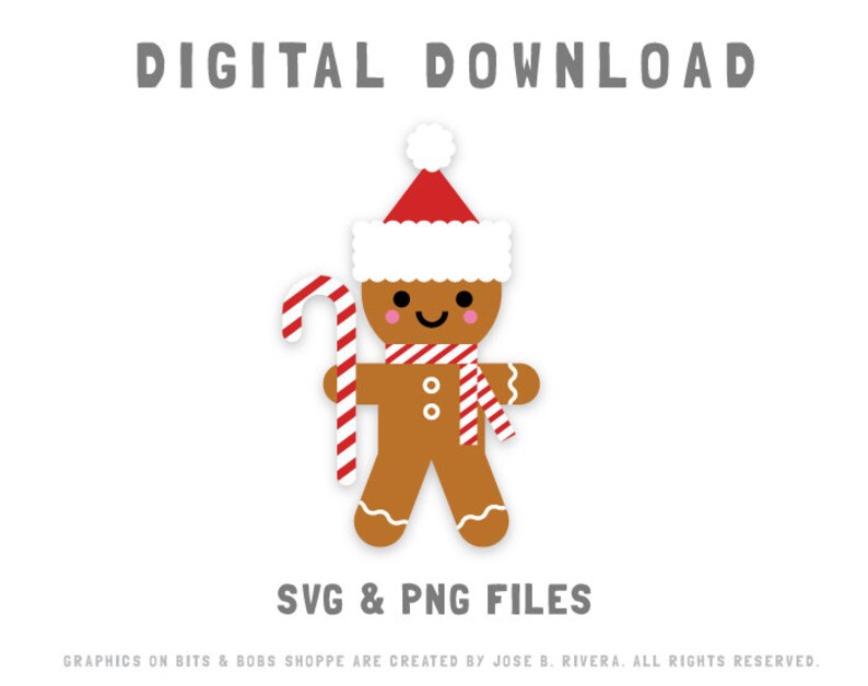 Gingerbread Man Svg Candy Cane Svg Gingerbread Santa Cute - Etsy UK