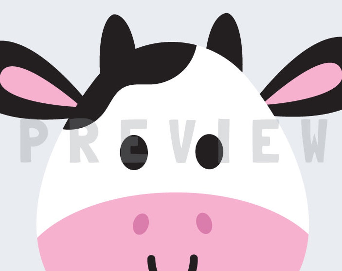 Linda vaca / cara de vaca svg / vaca svg / svg png dxf / clipart de ...