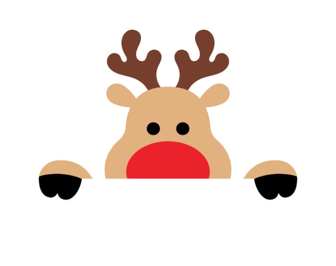 Peeking Reindeer Svg Png Dxf, Reindeer Monogram Svg, Reindeer Name ...