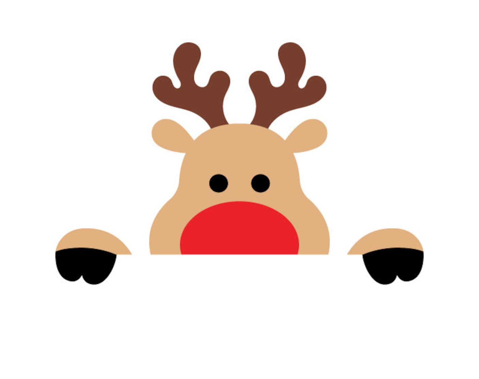 Peeking Reindeer Svg Png Dxf, Reindeer Monogram Svg, Reindeer Name ...