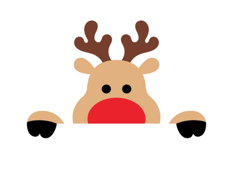 Peeking Reindeer Svg Png Dxf, Reindeer Monogram Svg, Reindeer Name ...