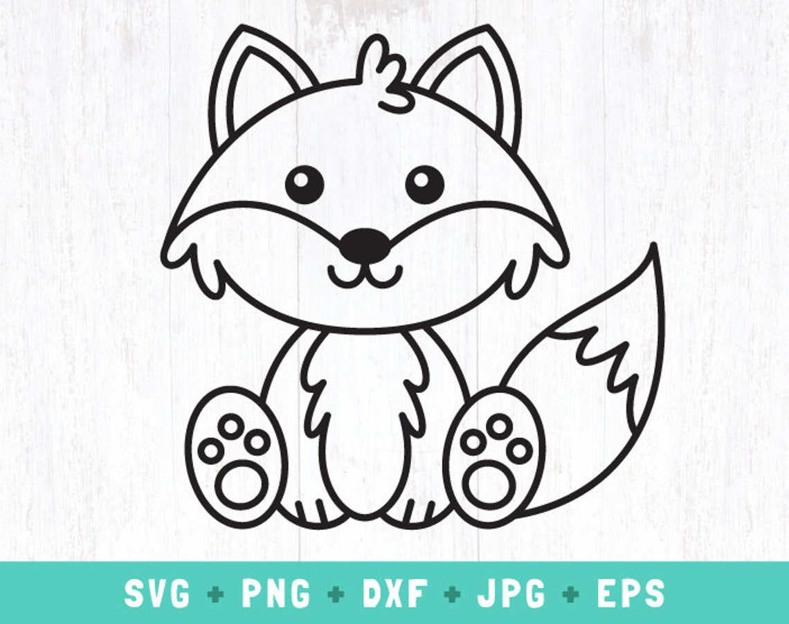Mignon renard svg, renard contour svg, renard png, fichier de coupe de ...