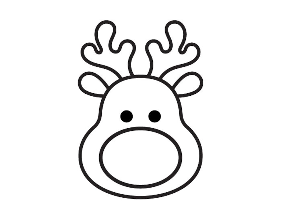 Reindeer Outline Svg, Reindeer Svg Png Dxf, Christmas Svg, Cricut ...