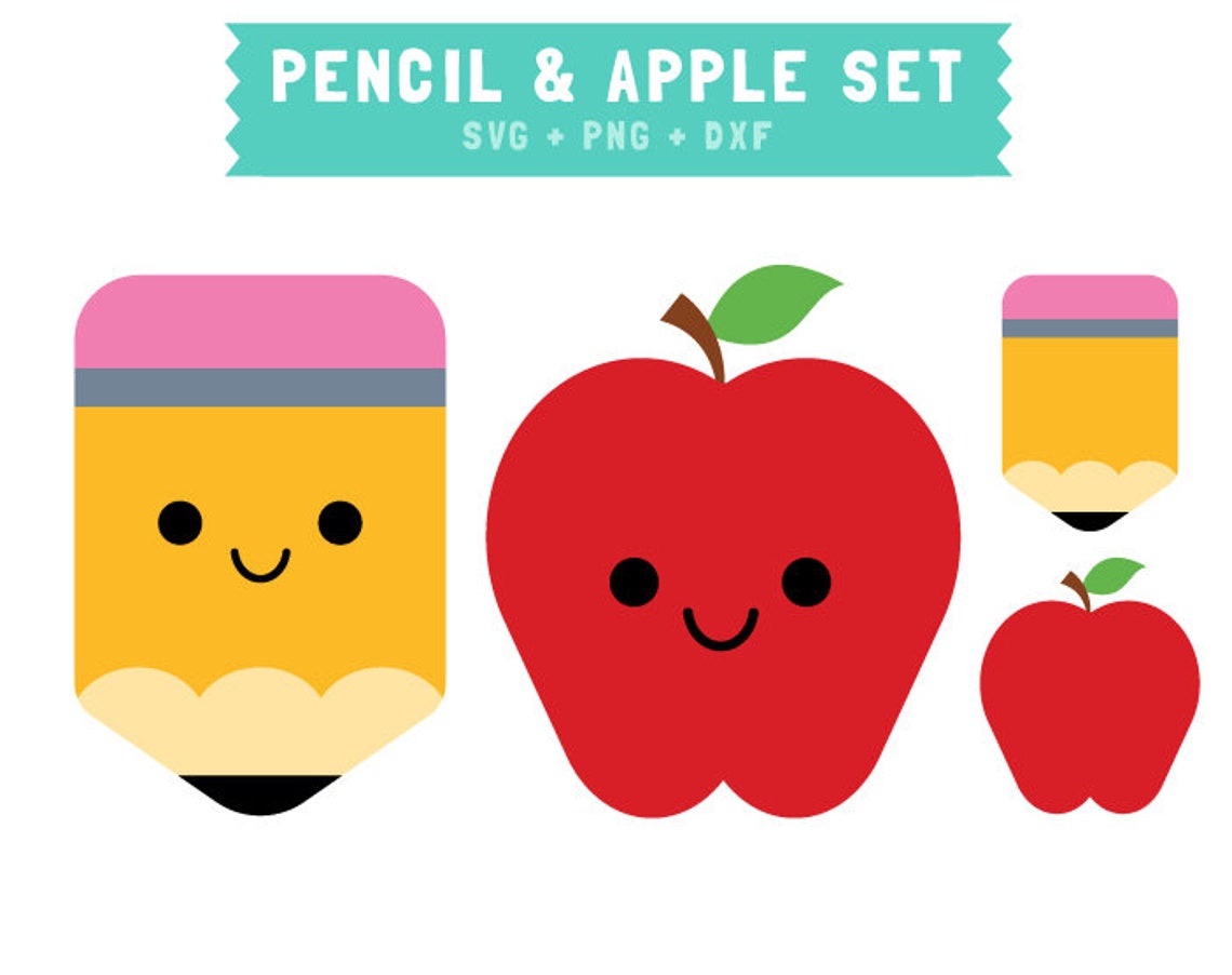 Manzana y lápiz svg png dxf, archivo svg de manzana, profesor svg ...