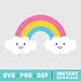 Cute Rainbow Svg, Rainbow Png, Happy Rainbow Svg, Rainbow Dxf, Nursery ...
