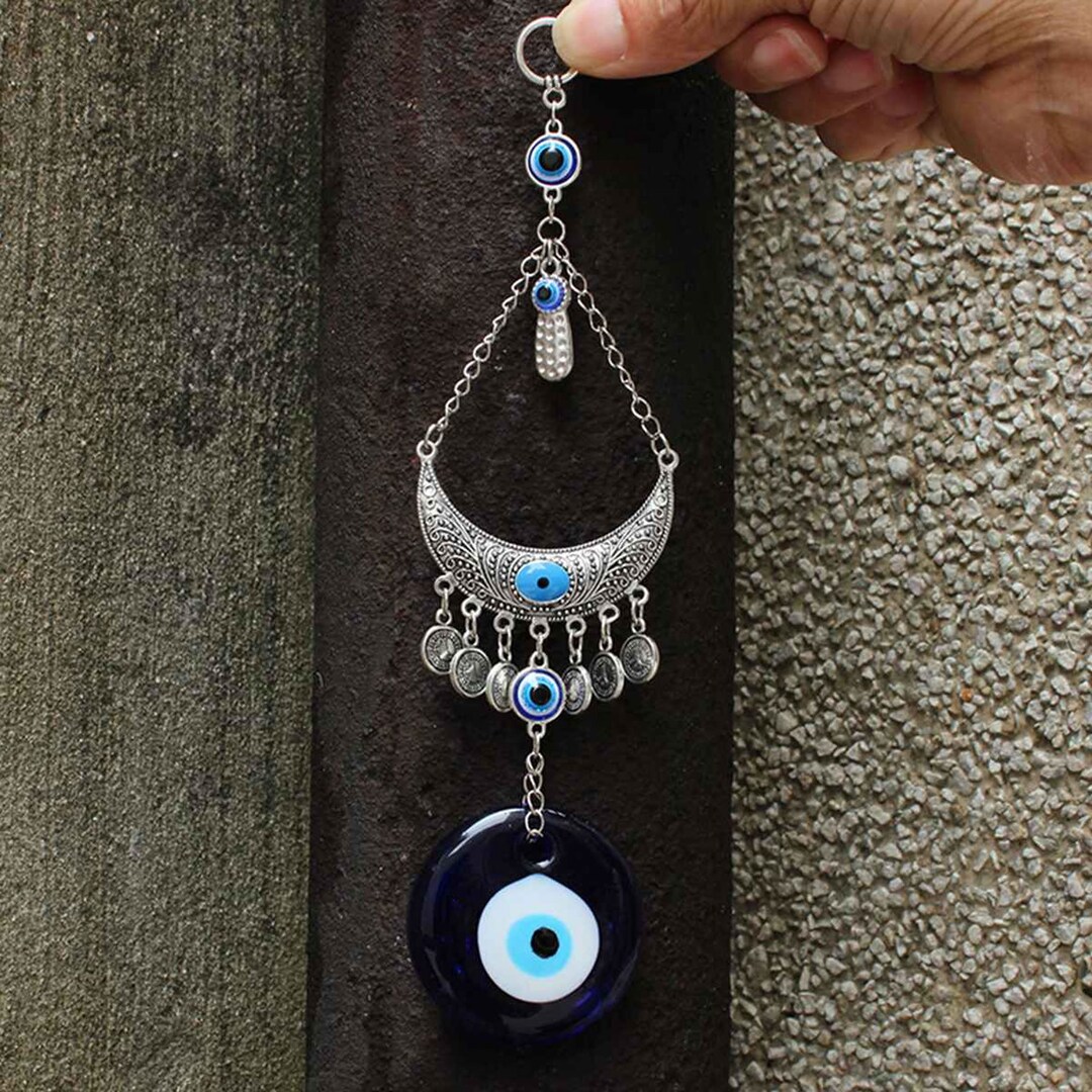 Turkish Oval Blue Evil Eye Nazar Amulet Wall Hanging Décor Blessing ...
