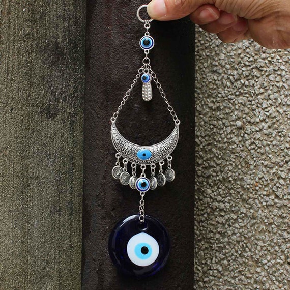 Turkish Oval Blue Evil Eye Nazar Amulet Wall Hanging Décor | Etsy