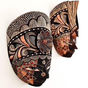 Hand Carved Hand Painted Batik Masks - Decorative Wall Art Perfect Gift ...