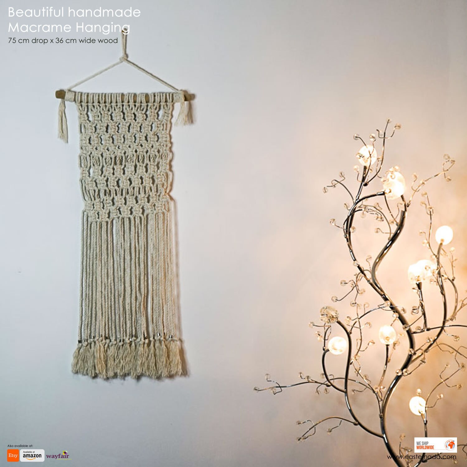 Hecho a mano Macrame pared colgante decoración arte - Etsy España
