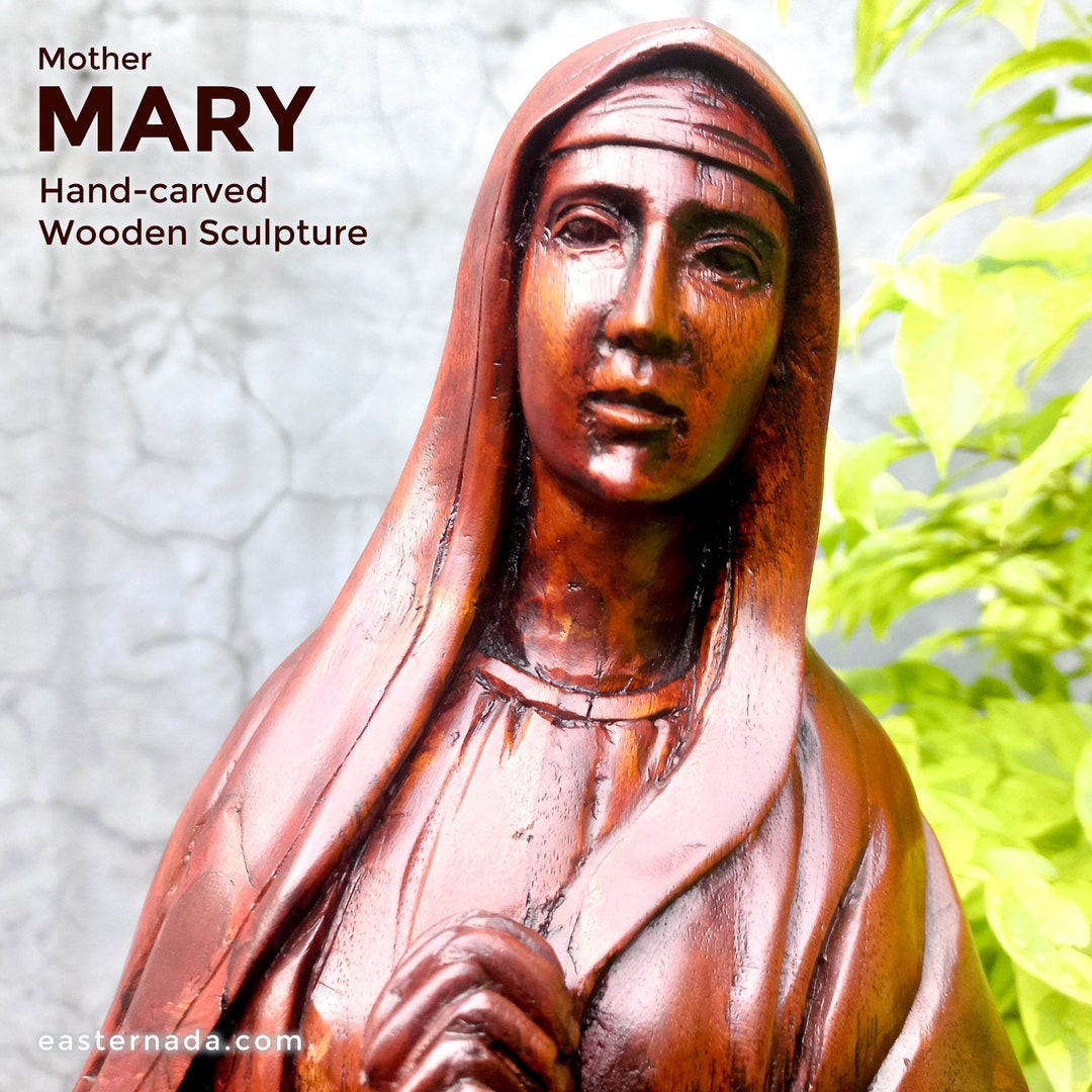 Virgin Mary Christianity Hand-carved Wooden Statue Decoration Gospel ...
