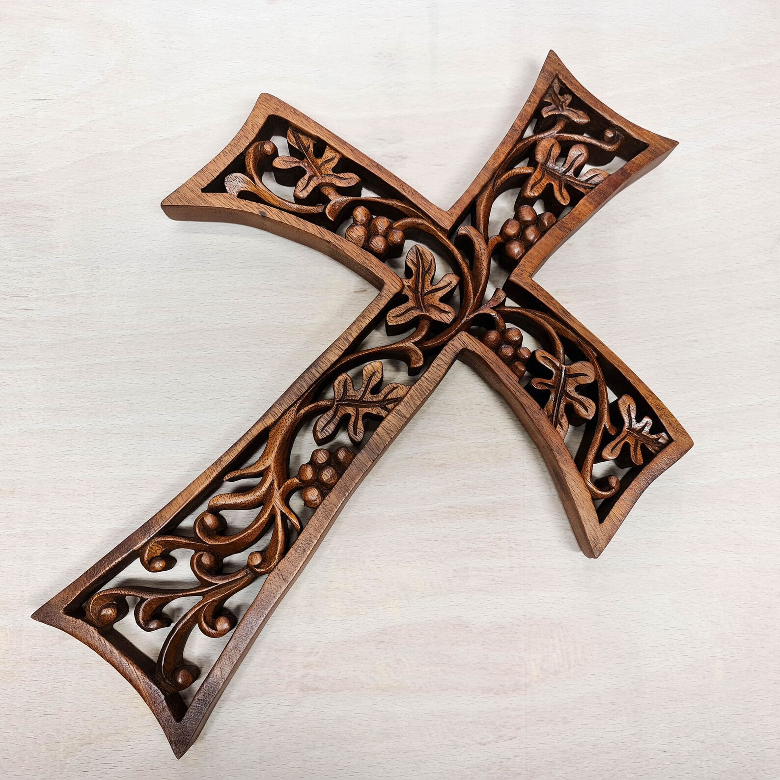 Jesus Prayer Cross Wall Art Sculpture Good Luck Teak Wood - Etsy UK