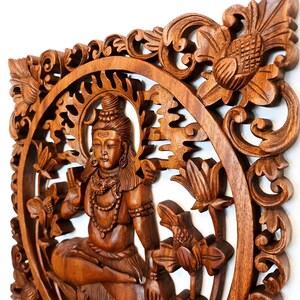 Hindu God Lord Shiva Siva Wooden Wall Art Sculpture Decoration Wall ...