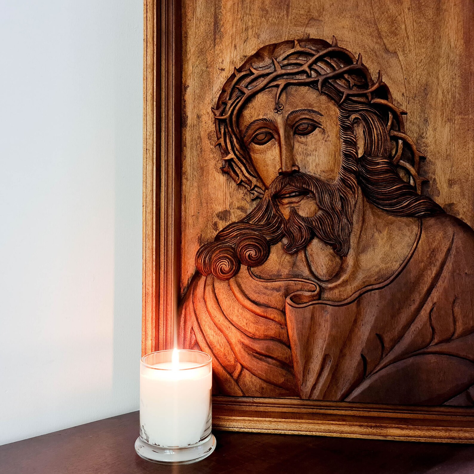 Hand Carved Teak Wood Jesus Religious Vatican Christian Wall - Etsy