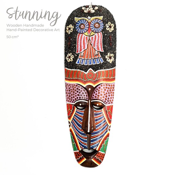 Wooden Handmade Hand Painted Masks Decorative Wall Art | Etsy