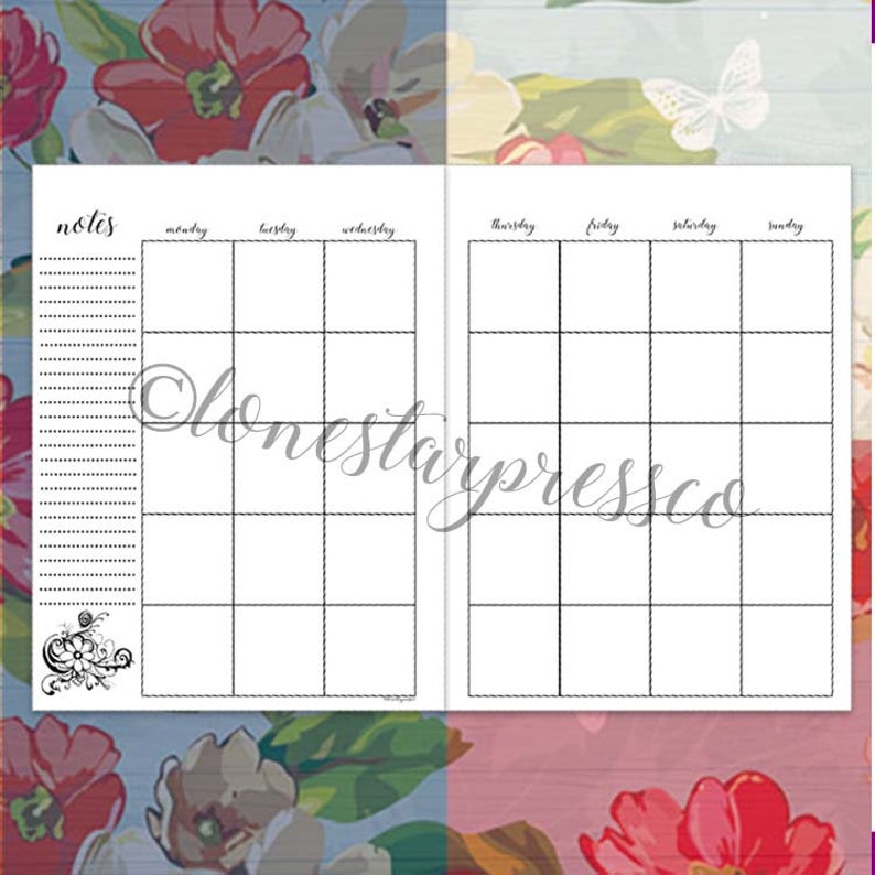 Happy Planner Inserts Printable Planner Blank Monthly - Etsy