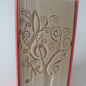 Music Tree Book Fold PATTERN, Cut and Fold Pattern, Music Lover, Gift ...