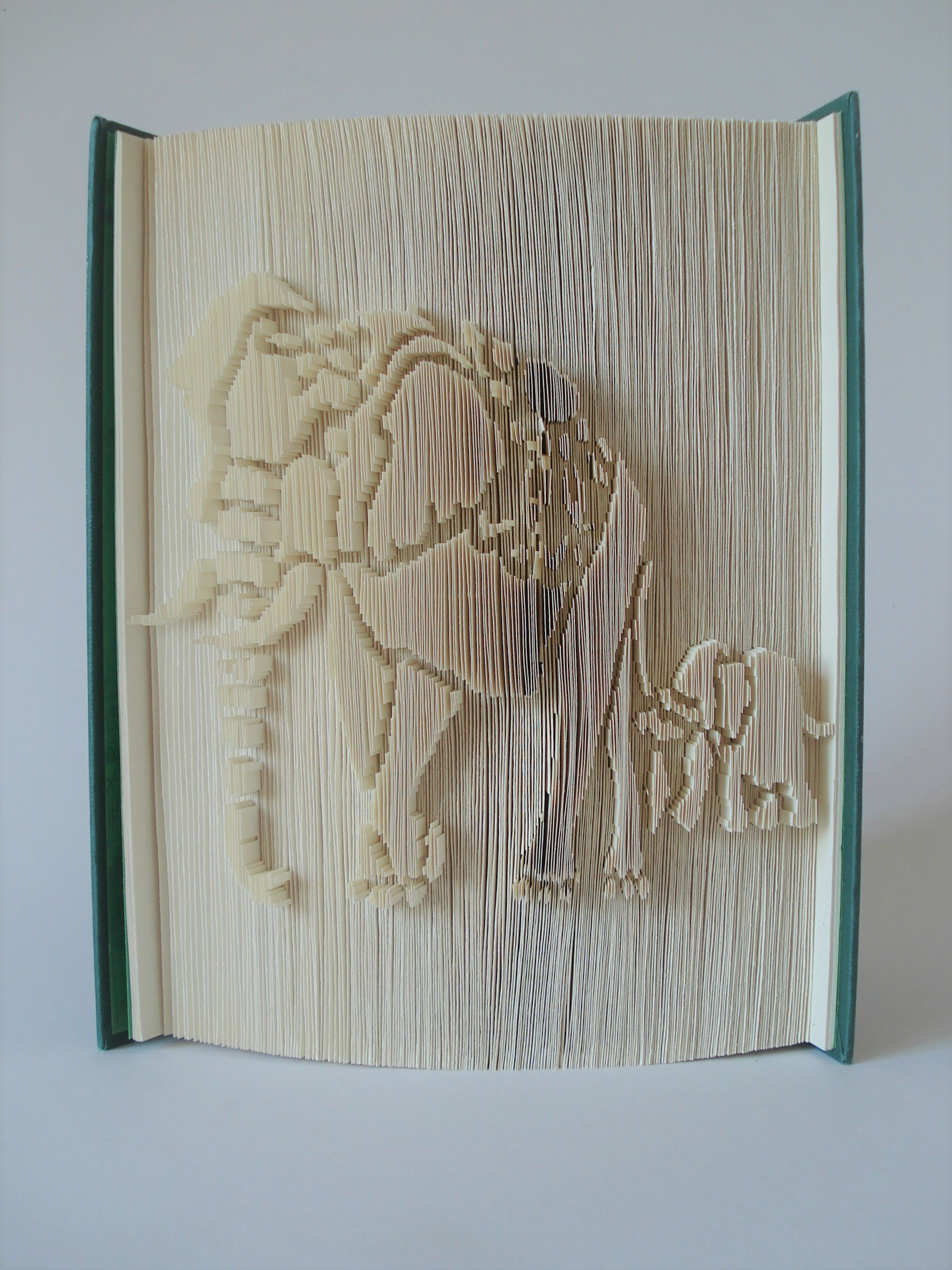Elephant and Baby Book Fold Pattern, Cut and Fold Pattern, Book Fold ...