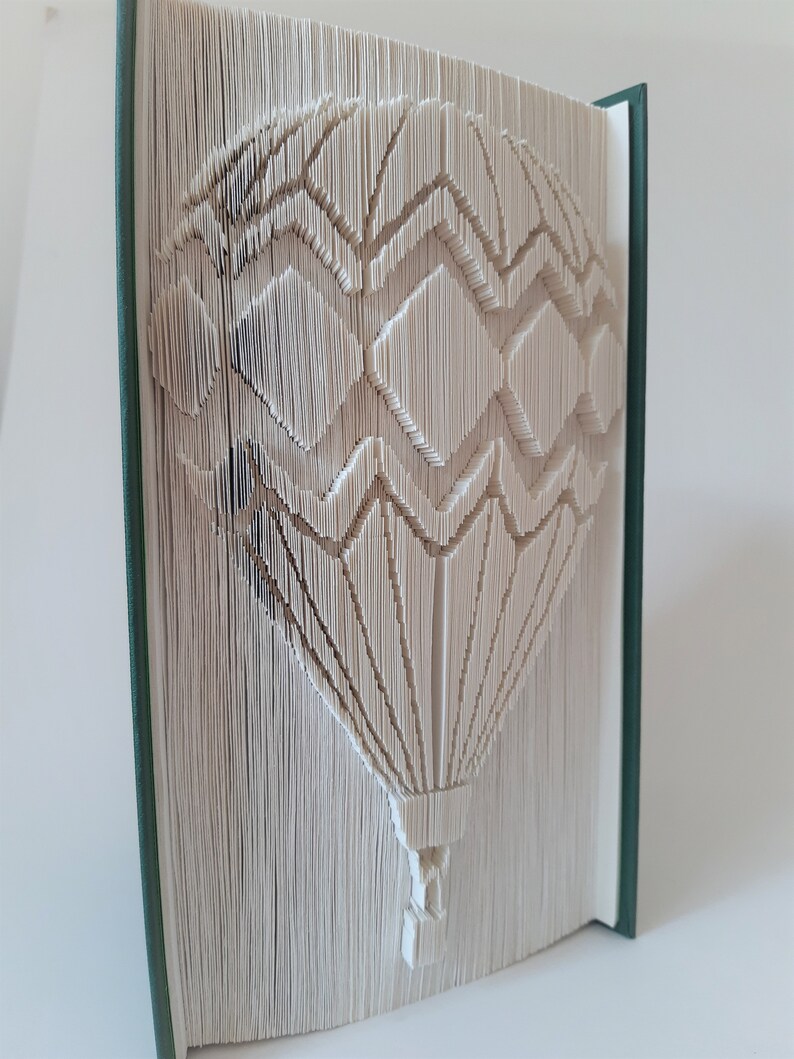 Hot Air Balloon Book Fold Pattern, Cut and Fold Pattern, Book Folding ...