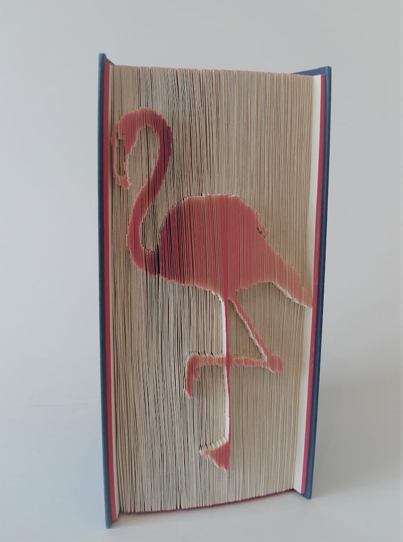 Flamingo Book Fold, Cut and Fold Pattern, Book Folding Pattern, Animal ...