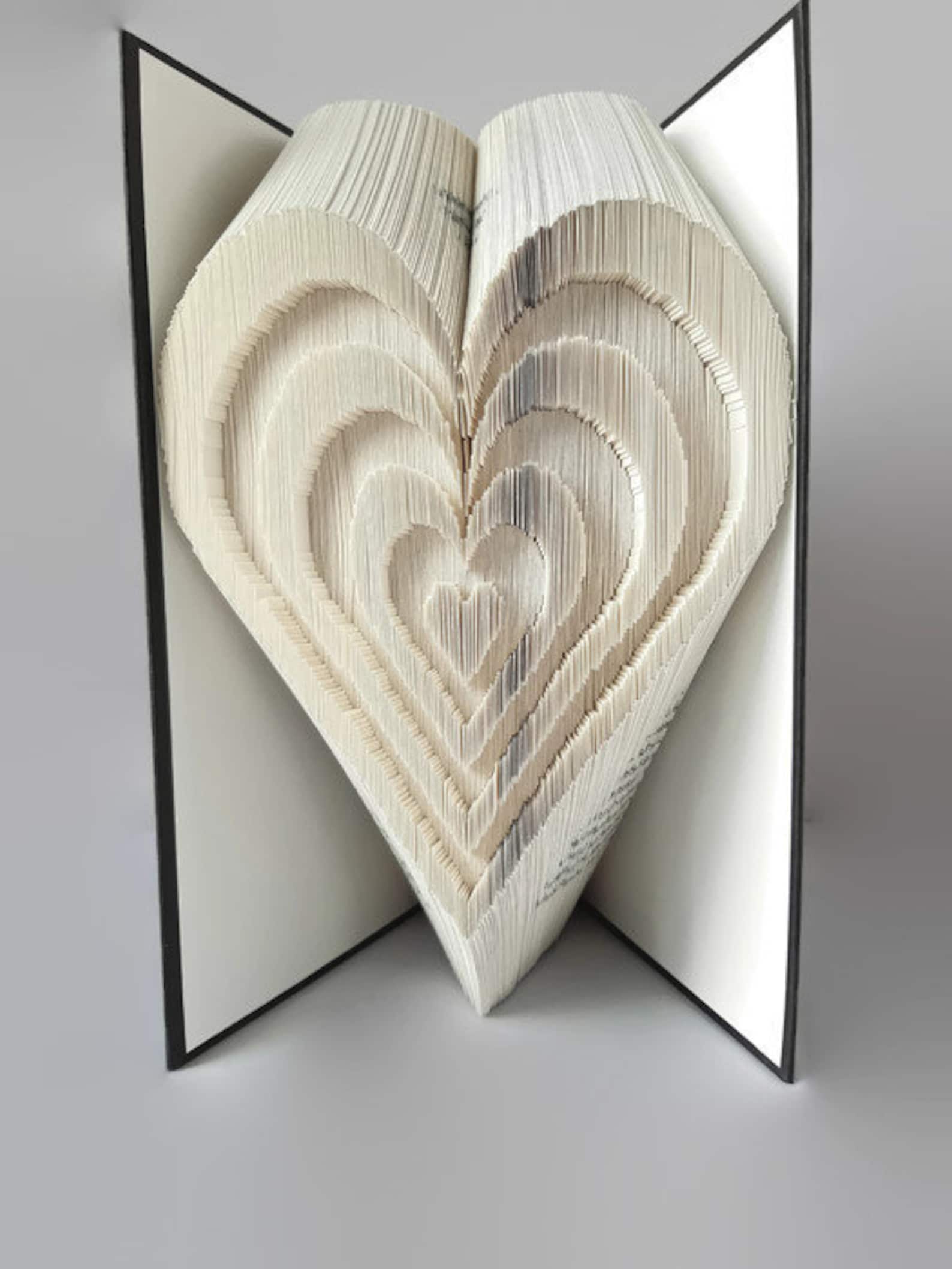 Hearts in Heart Book Fold Pattern Love Valentine | Etsy