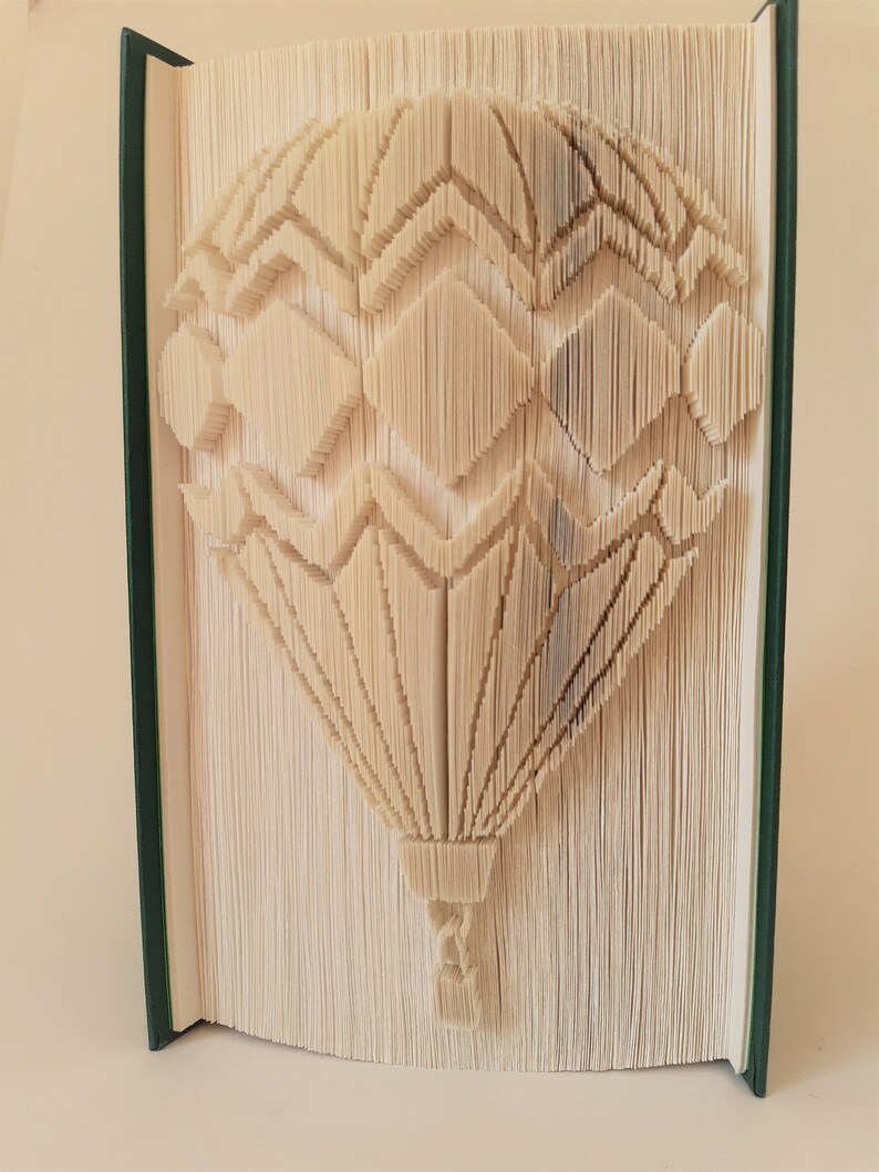 Hot Air Balloon Book Fold Pattern, Cut and Fold Pattern, Book Folding ...