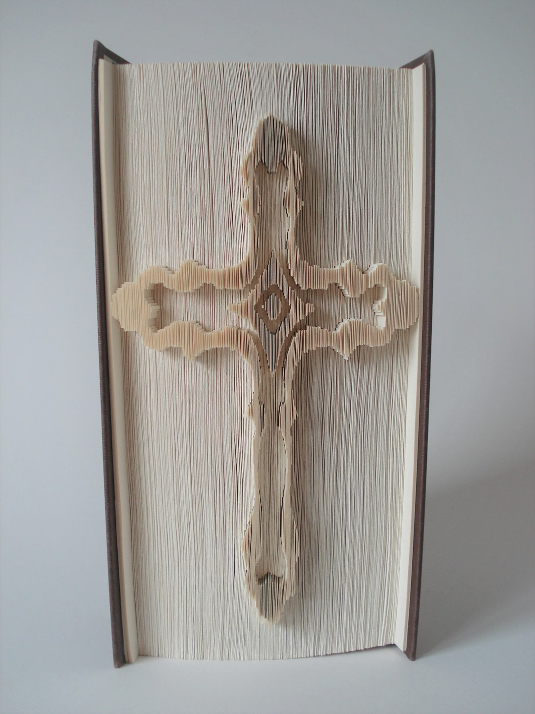 Cross Book Fold PATTERN, Cut and Fold Pattern, Gift, Book Folding ...