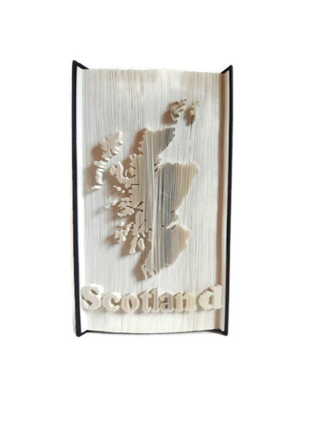 Scotland Map Book Fold Pattern Cut and Fold pattern Scottish | Etsy