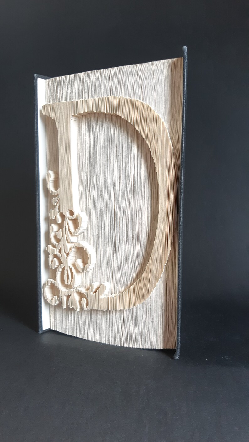 Flourish Letter D Book Fold PATTERN Cut and Fold Pattern - Etsy