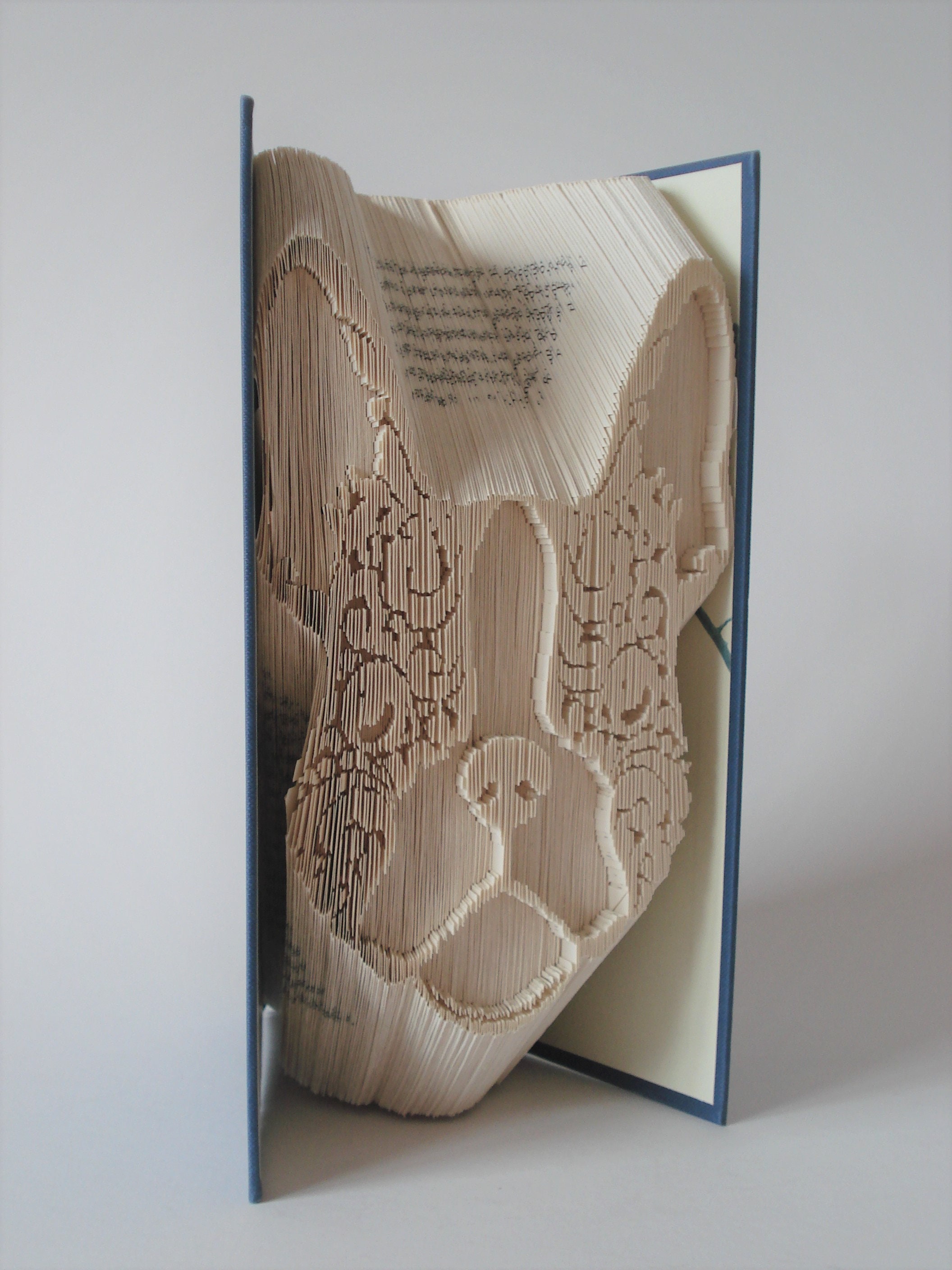 Dog Book Fold Pattern Book folding pattern french bulldog | Etsy