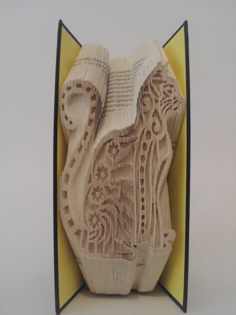 Cat Book Fold Pattern Book Folding Pattern Cat Unusual Cat - Etsy