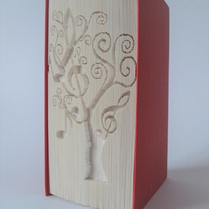 Music Tree Book Fold PATTERN, Cut and Fold Pattern, Music Lover, Gift ...