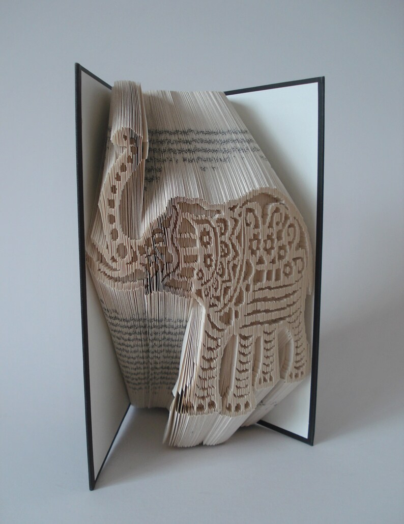 Elephant Book Fold Pattern Book Fold Animal Birthday - Etsy