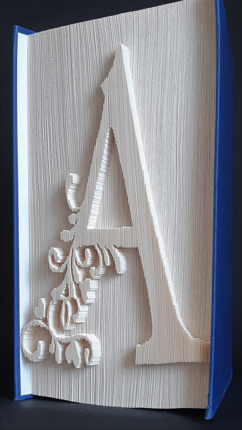 Flourish Letter A Book Fold PATTERN Cut and Fold Pattern - Etsy
