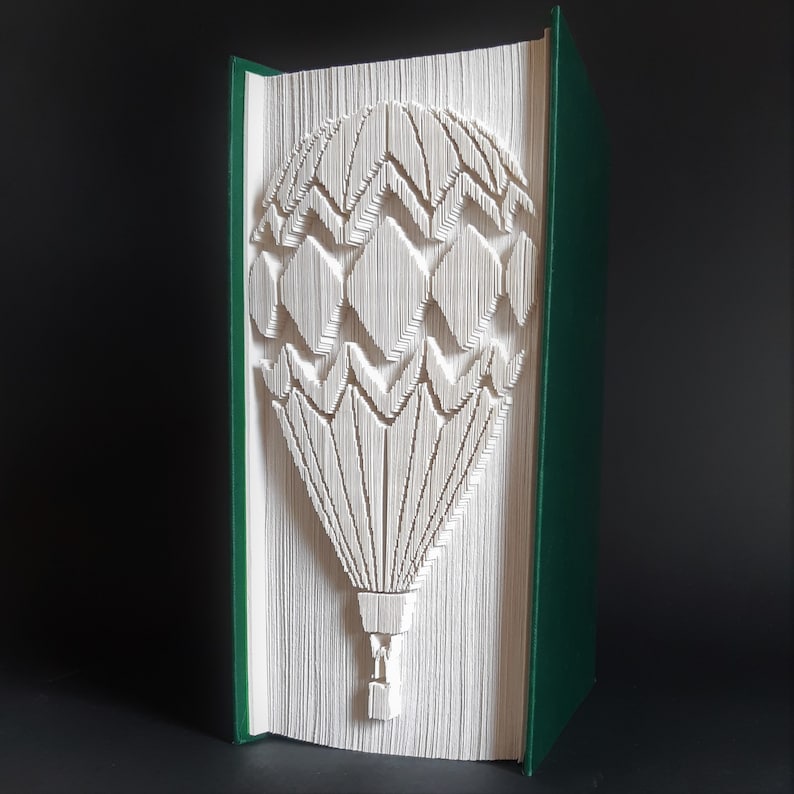 Hot Air Balloon Book Fold Pattern, Cut and Fold Pattern, Book Folding ...