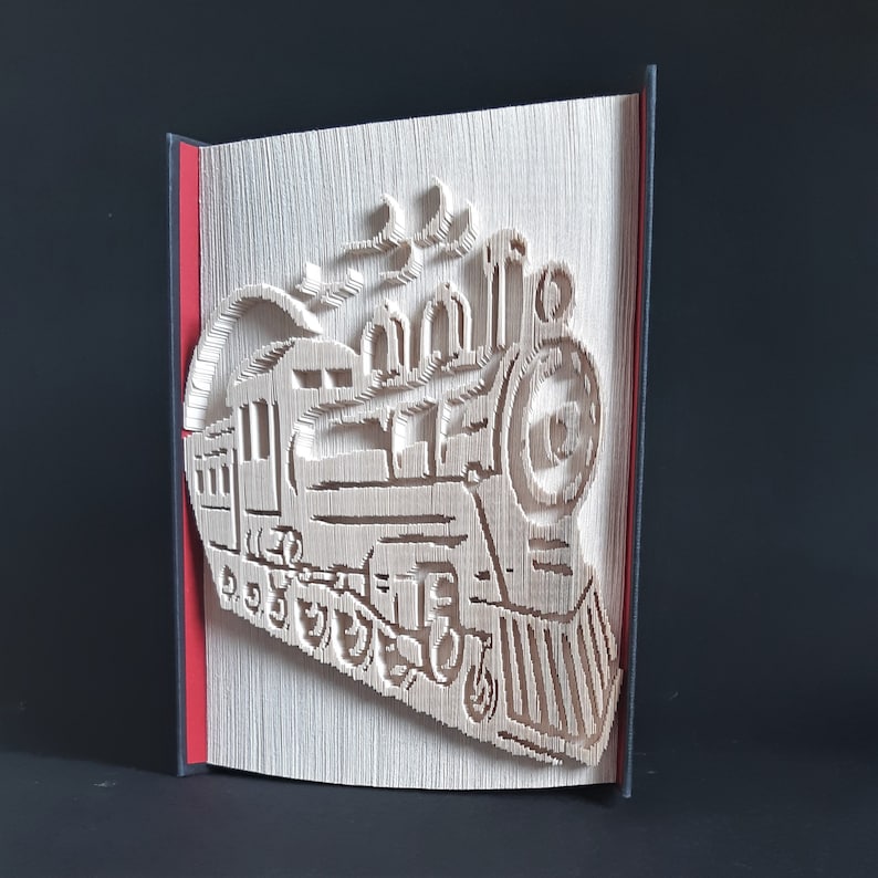 Steam Train Book Fold Pattern, Cut and Fold Patter, Book Folding ...