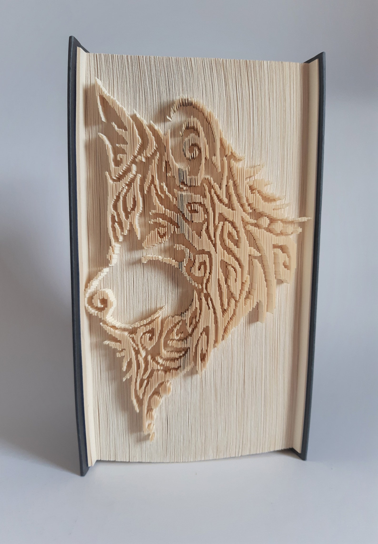 Tribal Wolf Bookfold Pattern, Cut and Fold Pattern, Book Folding ...