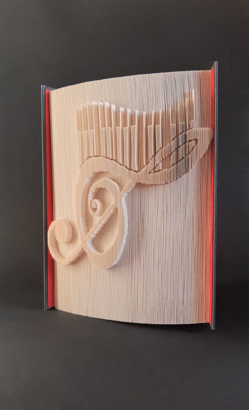 Treble Clef and Piano Book Fold PATTERN , Cut and Fold Pattern, Music ...
