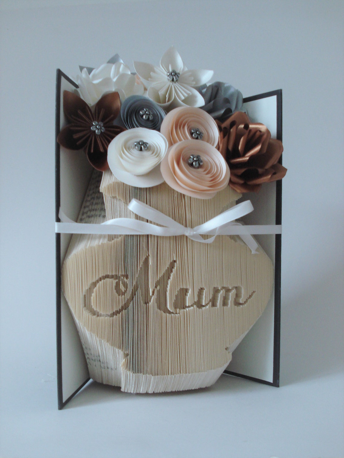 Vase With Mum Book Fold Pattern Vase Book Fold Pattern. Book - Etsy