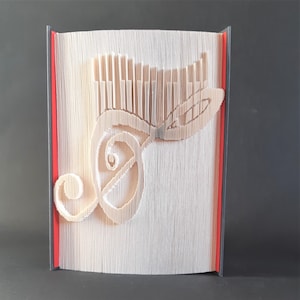 Treble Clef and Piano Book Fold PATTERN , Cut and Fold Pattern, Music ...