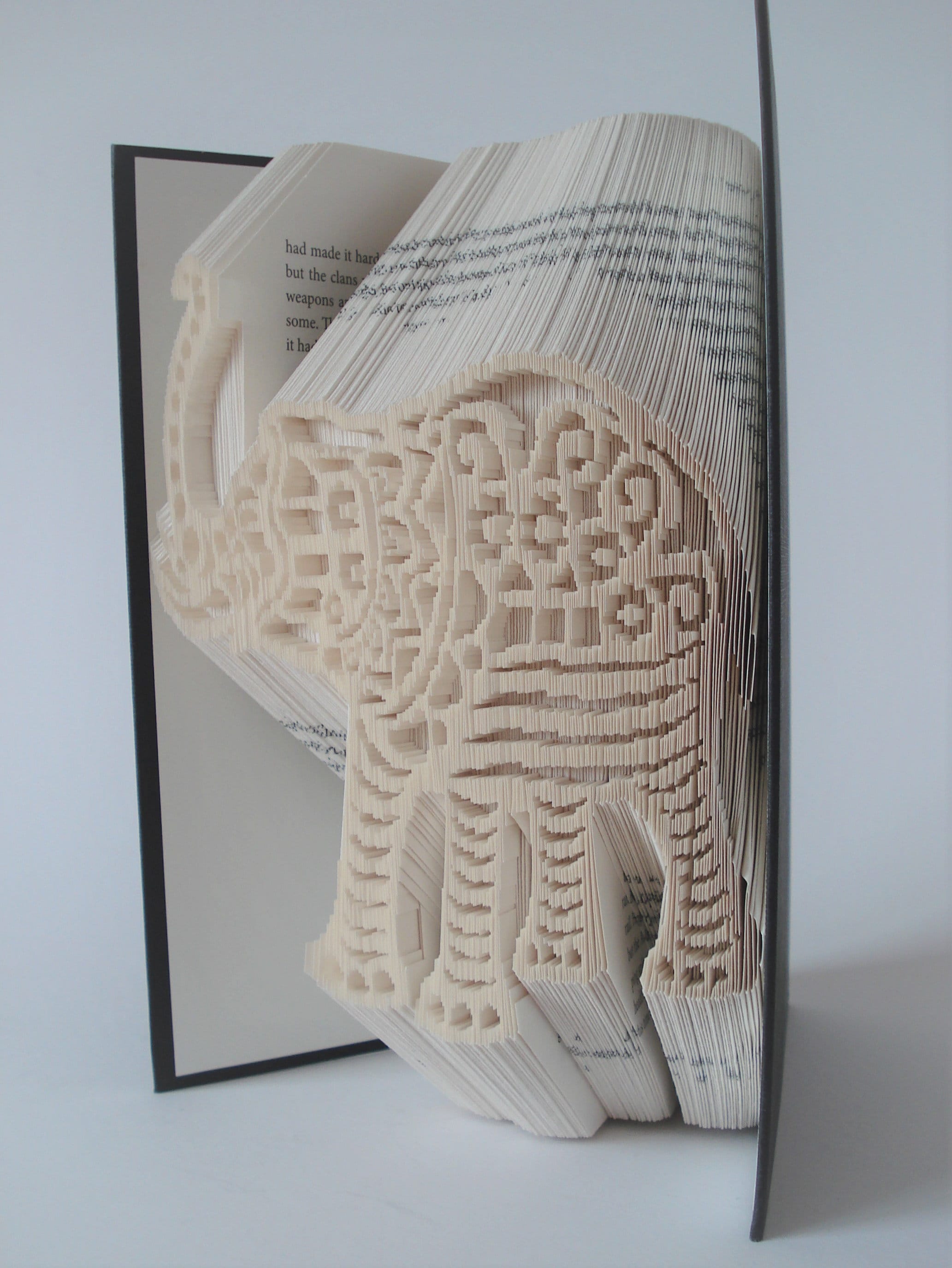 Elephant Book Fold Pattern Book Fold Animal Birthday - Etsy